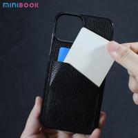 China Minibook Genuine Leather iPhone 14 Card Holder Case 16.5x8.3x2.5cm OEM ODM Custom for sale