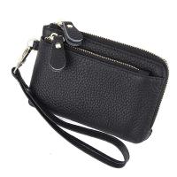 China Custom PU Leather Mini Passport Wallet Keychain 13x9.5cm Vintage Retro Small Coin Purse for sale