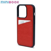 China Custom Genuine Leather Card Holder Phone Case for iPhone 14 Waterproof 16.5x8.3x2.5cm for sale