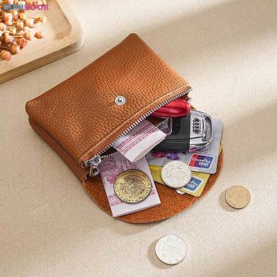 China Genuine Leather Double Layer Mini Wallet with ID Card Holder and Coin Purse 8 Slot for sale