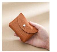 China Genuine Leather Double Layer Mini Wallet with ID Card Holder and Coin Purse 8 Slot for sale