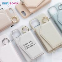 China Minibook Genuine Leather Wristband Card Holder Wallet for iPhone 14 16.5x8.3x3cm for sale