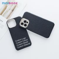 China Custom Pebble Genuine Leather Phone Case for iPhone 13 14 with Camera Protection 16.5x8.3cm for sale