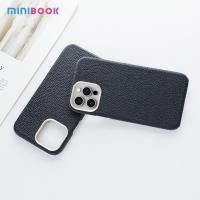 China Custom Pebble Genuine Leather Phone Case for iPhone 13 14 with Camera Protection 16.5x8.3cm for sale