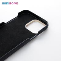 China Custom Pebble Genuine Leather Phone Case for iPhone 13 14 with Camera Protection 16.5x8.3cm for sale