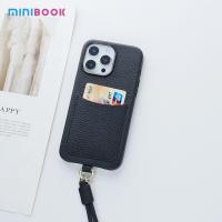 China Genuine Leather Crossbody Necklace Lanyard Phone Case for iPhone 14 16.5x8.3cm for sale