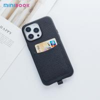 China Genuine Leather Crossbody Necklace Lanyard Phone Case for iPhone 14 16.5x8.3cm for sale
