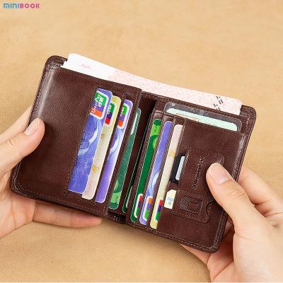 China Genuine Leather Men's Wallet RFID Blocking Bifold with 12 Card Slots for sale