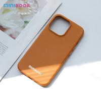 China Custom Embossed Logo Shockproof Wireless Charging Magnetic PU Leather Phone Case for iPhone 13 14 Pro Max 16.5cm for sale