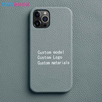 China Genuine Pebble Leather Phone Case for iPhone 14 Pro Max Samsung 16.5x8.3cm Custom Logo for sale