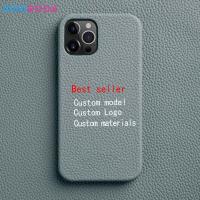 China Custom Logo Genuine Leather Phone Case for iPhone 14 Pro Max Luxury Shockproof 16.5x8.3cm for sale