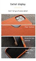 China Custom Logo Genuine Leather Phone Case for iPhone 14 Pro Max Luxury Shockproof 16.5x8.3cm for sale