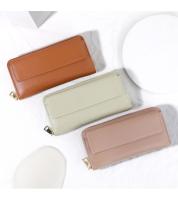 China PU Leather Credit Card Holder with Zipper Phone Holder Wallet Long 19.5cm Anti-Theft for sale