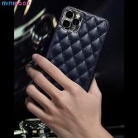 China Minibook Rhombic Grain PU Leather Phone Case for iPhone 12 Pro Custom Logo OEM 15cm x 7.5cm for sale