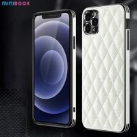 China Minibook Rhombic Grain PU Leather Phone Case for iPhone 12 Pro Custom Logo OEM 15cm x 7.5cm for sale
