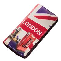 China PU Retro Cartoon Coin Long Wallet with Zipper Closure Custom Patterns 19cm x 10cm for sale