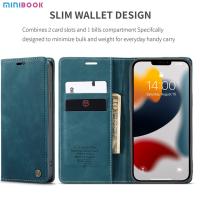 China Minibook Genuine Vegetable Tanned Leather Phone Case for iPhone 14 13 Full Protective Custom for sale