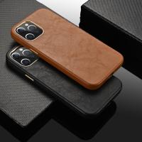 China Genuine Sheep Grain Leather Phone Case for iPhone 14 Pro Max Full Wrapped 2022 for sale