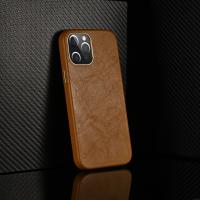 China Genuine Sheep Grain Leather Phone Case for iPhone 14 Pro Max Full Wrapped 2022 for sale