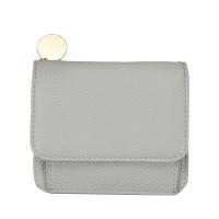 China Korean Style Fashion Small Card Holder Wallet with Trendy College Pendant PU Leather 12cmx10cm for sale