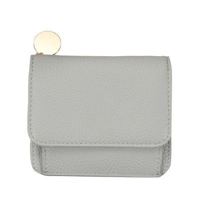China Korean Style Fashion Small Card Holder Wallet with Trendy College Pendant PU Leather 12cmx10cm for sale