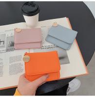 China Korean Style Fashion Small Card Holder Wallet with Trendy College Pendant PU Leather 12cmx10cm for sale