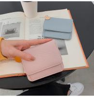 China Korean Style Fashion Small Card Holder Wallet with Trendy College Pendant PU Leather 12cmx10cm for sale