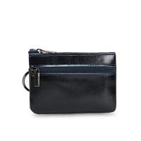 China Genuine Leather Mini Coin Purse Retro Zipper Short Clutch Bag 10.5cm 7.5cm for sale