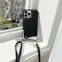 China 33cm Luxury Vegan Leather Phone Case with Wireless Charging Support for iPhone for sale