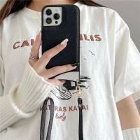 China 33cm Luxury Vegan Leather Phone Case with Wireless Charging Support for iPhone for sale