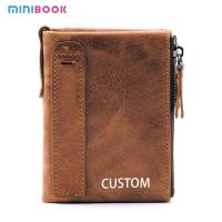 China Genuine Leather Short Wallet Anti-Theft RFID Blocking Bifold for Women 12cm x 9.2cm for sale