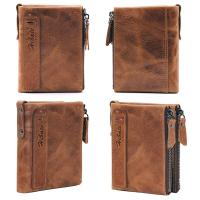 China Genuine Leather Short Wallet Anti-Theft RFID Blocking Bifold for Women 12cm x 9.2cm for sale