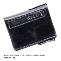 China Genuine Leather Short Wallet Anti-Theft RFID Blocking Bifold for Women 12cm x 9.2cm for sale
