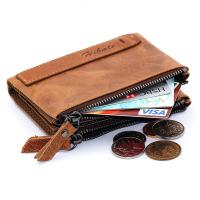 China Genuine Leather Short Wallet Anti-Theft RFID Blocking Bifold for Women 12cm x 9.2cm for sale