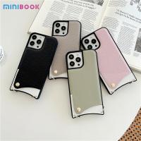 China Genuine Leather Lanyard Phone Case for iPhone 13 Pro 15cm Color Change Lychee PU for sale