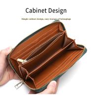 China Genuine Leather Long Wallet for Men Double Zipper Design Large Capacity Nylon Lining 20 Card Slots for sale