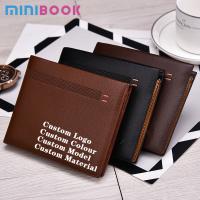 China Custom Logo Leather Wallet for Men Luxury Slim Clamshell Bifold 8 Card Slots for sale
