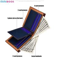 China Custom Logo Leather Wallet for Men Luxury Slim Clamshell Bifold 8 Card Slots for sale