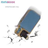 China Minibook PU Leather Wallet Phone Case for iPhone with Card Slots 18x8x3 cm for sale