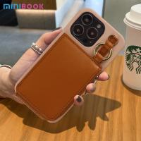 China Minibook PU Leather Wallet Phone Case for iPhone with Card Slots 18x8x3 cm for sale