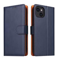 China Minibook Genuine Leather Wallet Flip Cover Shockproof Phone Case for iPhone 13 14 15x7.5x1cm for sale