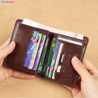 China Luxury Designer Men's Leather Wallet RFID Blocking Bifold 8 Card Holder for sale