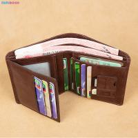 China Luxury Designer Men's Leather Wallet RFID Blocking Bifold 8 Card Holder for sale
