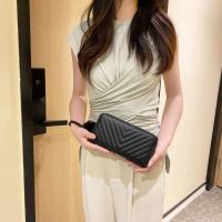 China RFID Blocking Double Zipper PU Leather Long Wallet for Women Nylon Lining 20cm for sale