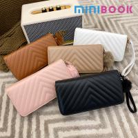 China RFID Blocking Double Zipper PU Leather Long Wallet for Women Nylon Lining 20cm for sale