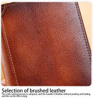 China Unisex Genuine Leather Slim Trifold Bifold Wallet with RFID Protection 8 Card Slots for sale
