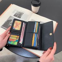 China PU Leather Long Clutch Wallet with Rivet Lattice Design 19x11x4cm Anti-Theft Fashion for sale