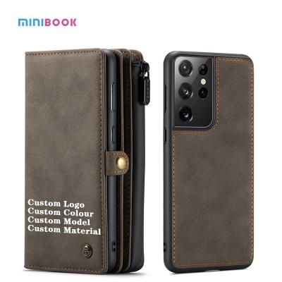 China Minibook PU Leather Phone Case for Samsung S21 Ultra Slim Lightweight 0.05kg for sale