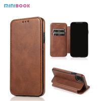 China Minibook PU Leather Flip Phone Case for iPhone 12 15x7.5x1.5cm Ultra Thin Calf Print Custom Logo for sale