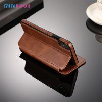 China Minibook PU Leather Flip Phone Case for iPhone 12 15x7.5x1.5cm Ultra Thin Calf Print Custom Logo for sale